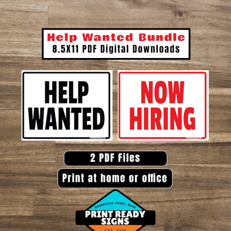 Help Wanted Sign - Etsy