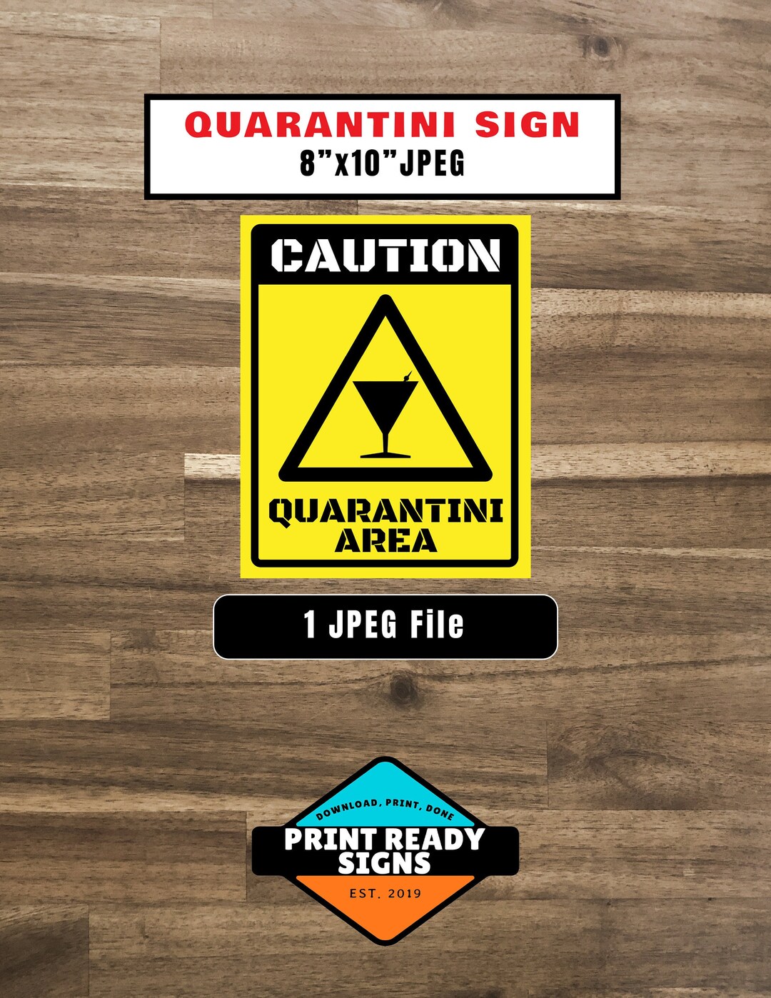 Quarantini Sign Quarantine Martini Caution Quarantini Area - Etsy