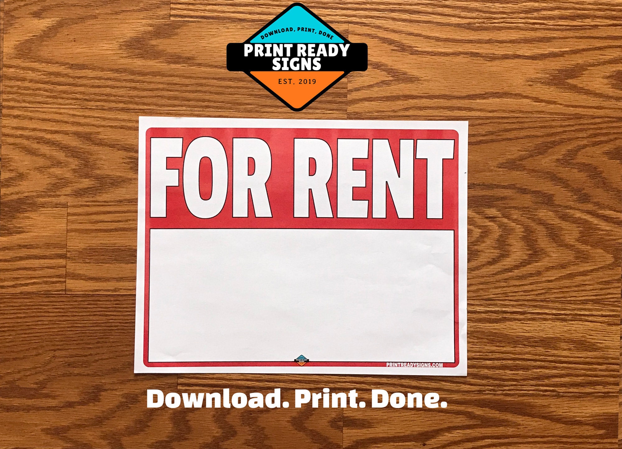 For Rent Sign PDF Digital Download (8.5x11 Inches) PDF Format Printable ...