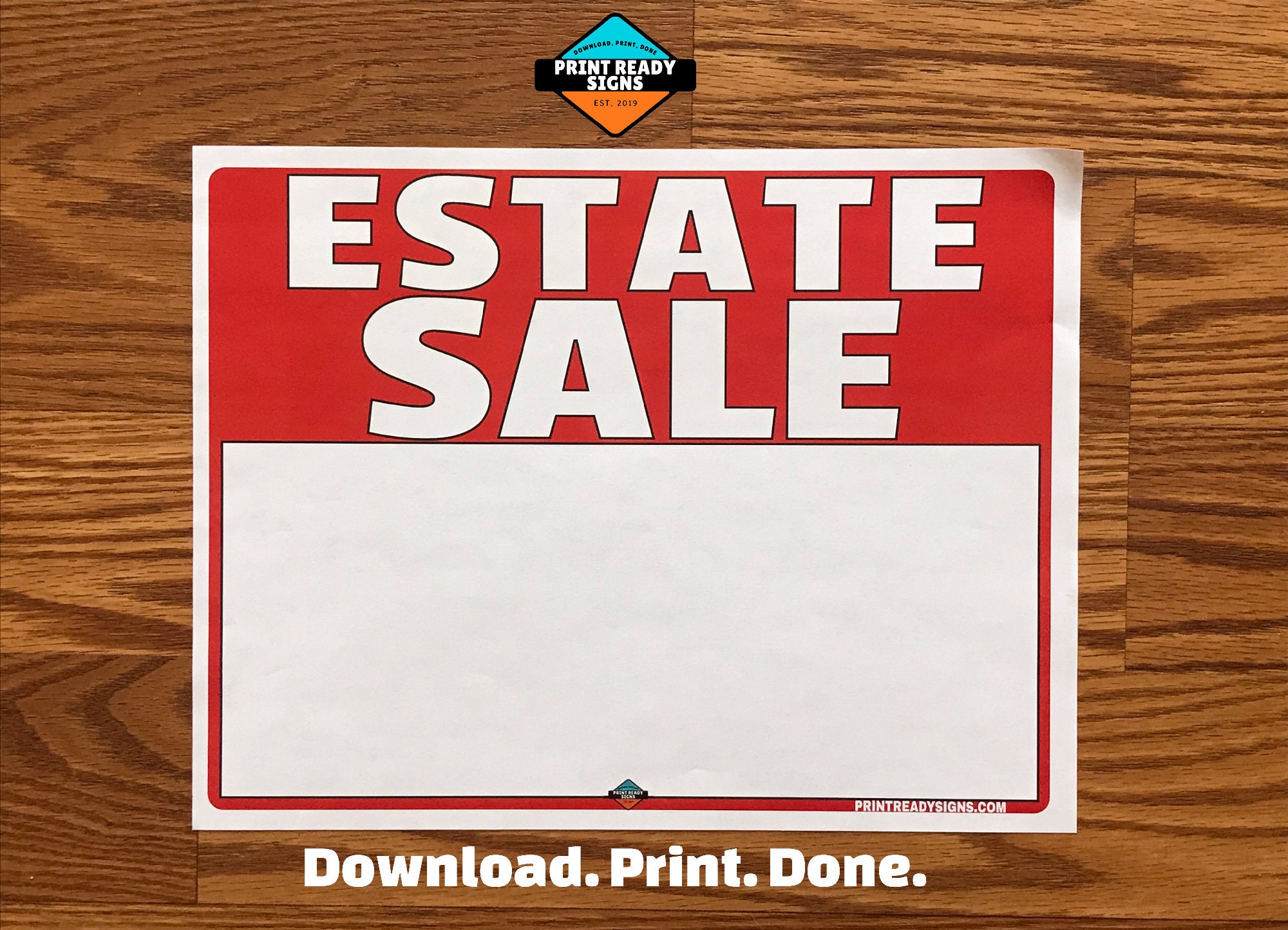 Estate Sale Sign PDF Digital Download 8.5x11 Inches PDF - Etsy