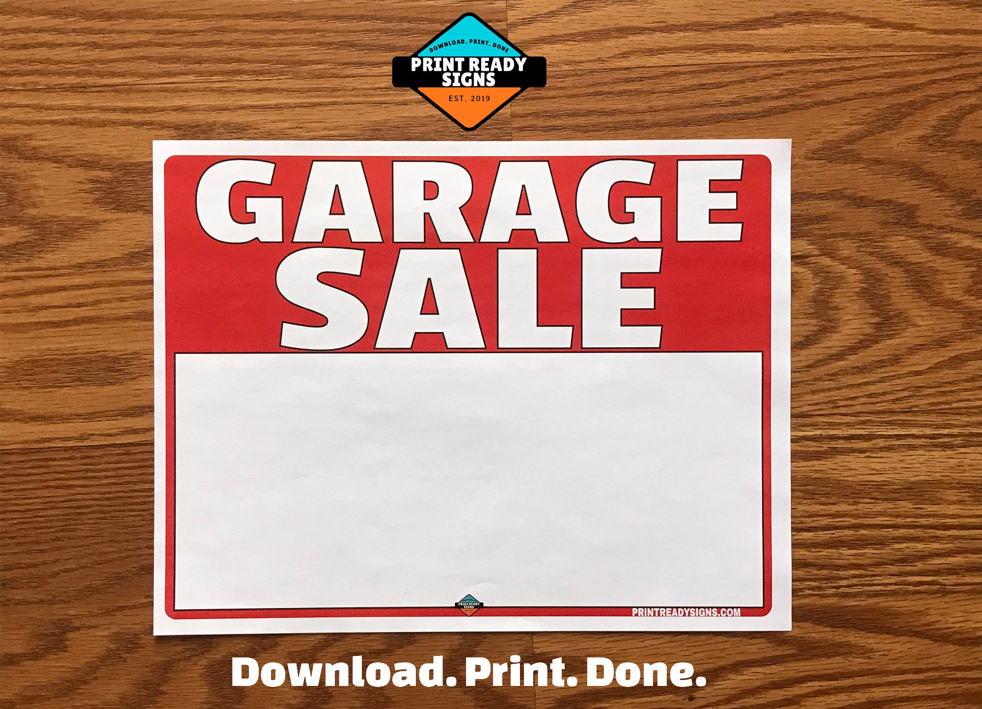Garage Sale Sign PDF Digital Download (8.5x11 Inches) PDF Format ...