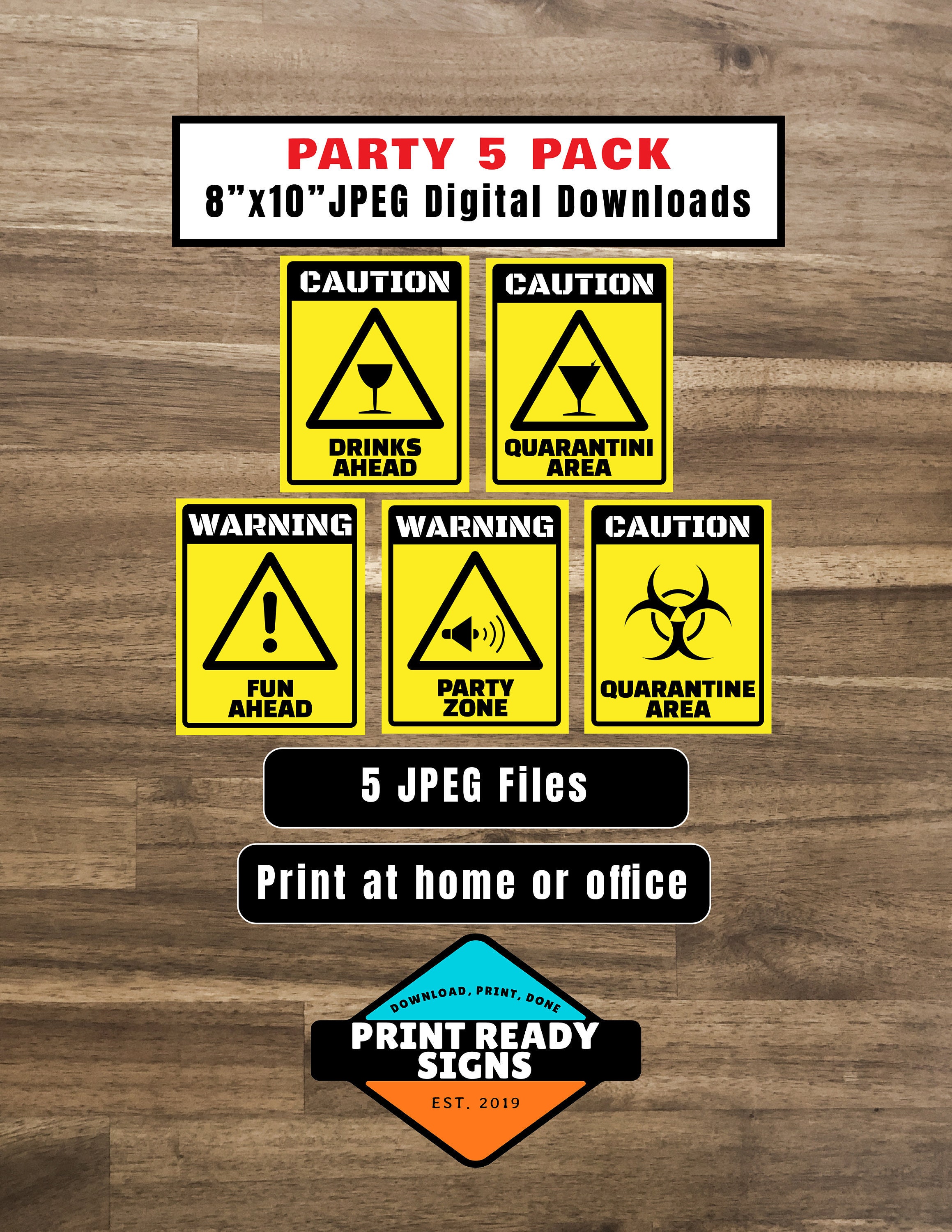 Quarantine Party Pack 8x10 Digital Download Signs JPEG - Etsy UK