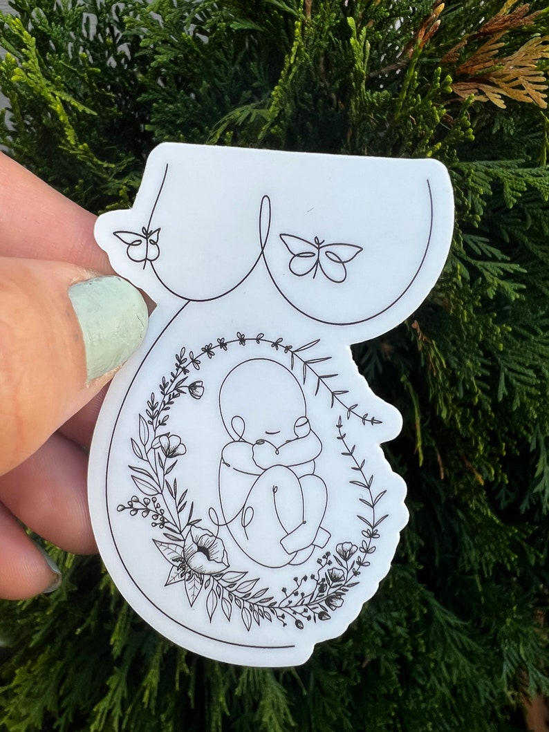 Pregnant Line Art Stickerpregnancy Sticker Breastfeeding - Etsy