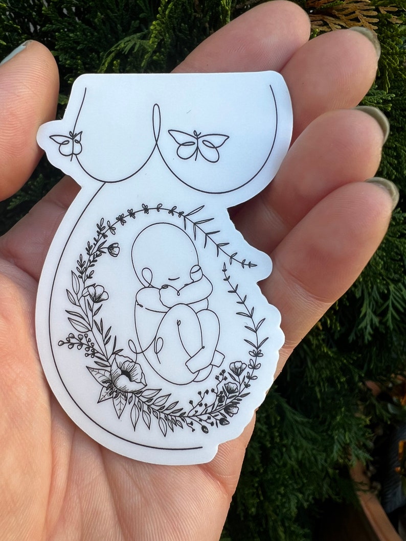 Pregnant Line Art Stickerpregnancy Sticker Breastfeeding - Etsy