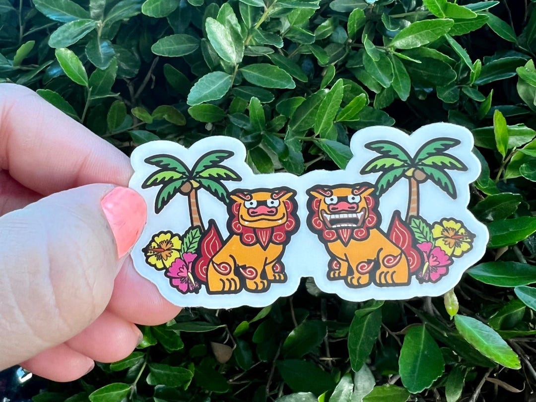 Shisa Dogs| Okinawa Sticker| Travel Sticker | Japan | Asian Culture ...