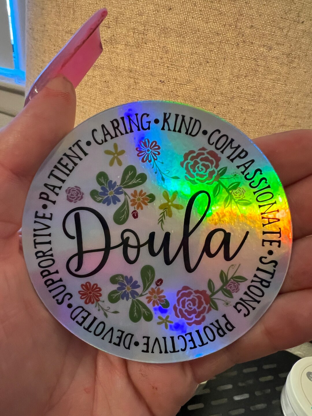 Doula Sticker Holographic Organs human Body Floral Sticker Colorful ...