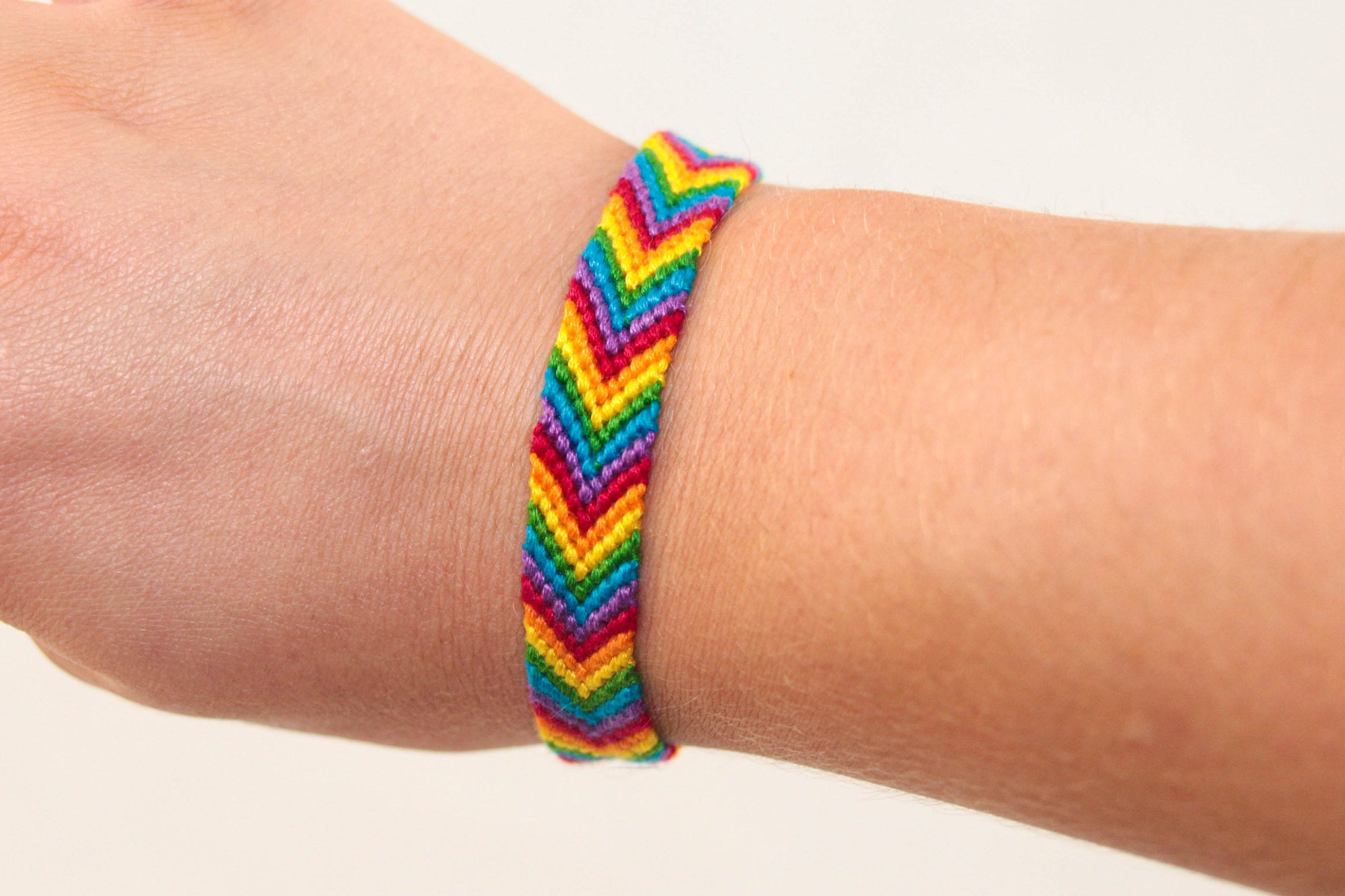Rainbow Chevron Pride Friendship Bracelet - Etsy Singapore