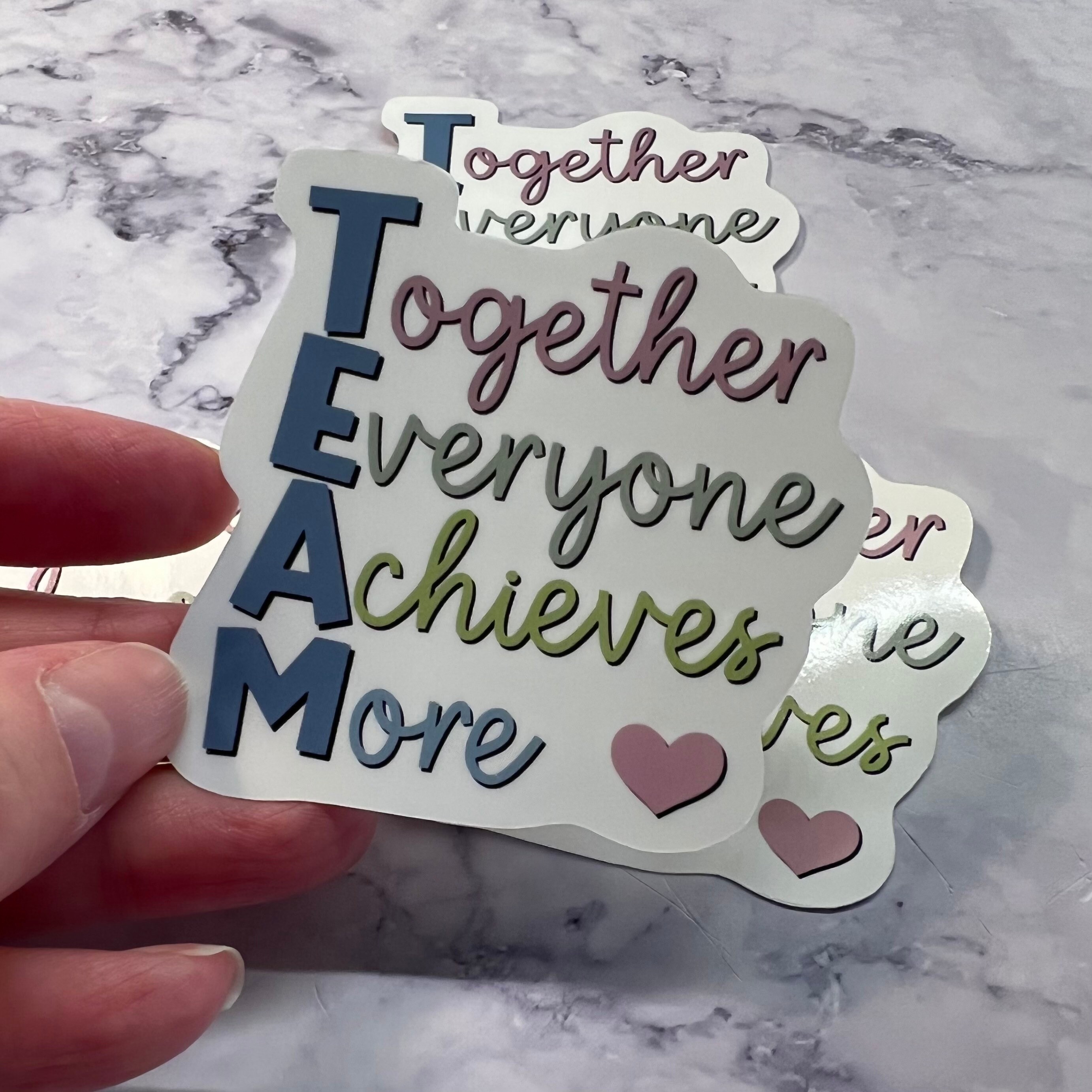 SET OF 6 team: Together Everyone Achieves More Die-cut Waterproof Vinyl ...