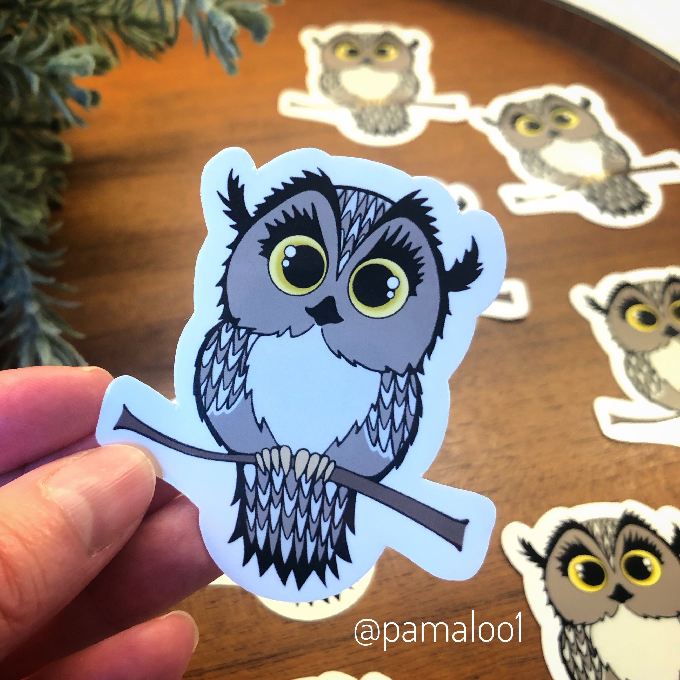 Owl sticker vinyl waterproof sticker of owl Laptop Decals & Skins etna ...