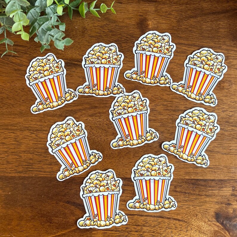 Popcorn Waterproof Vinyl Sticker 2.50"x2.25" - Etsy
