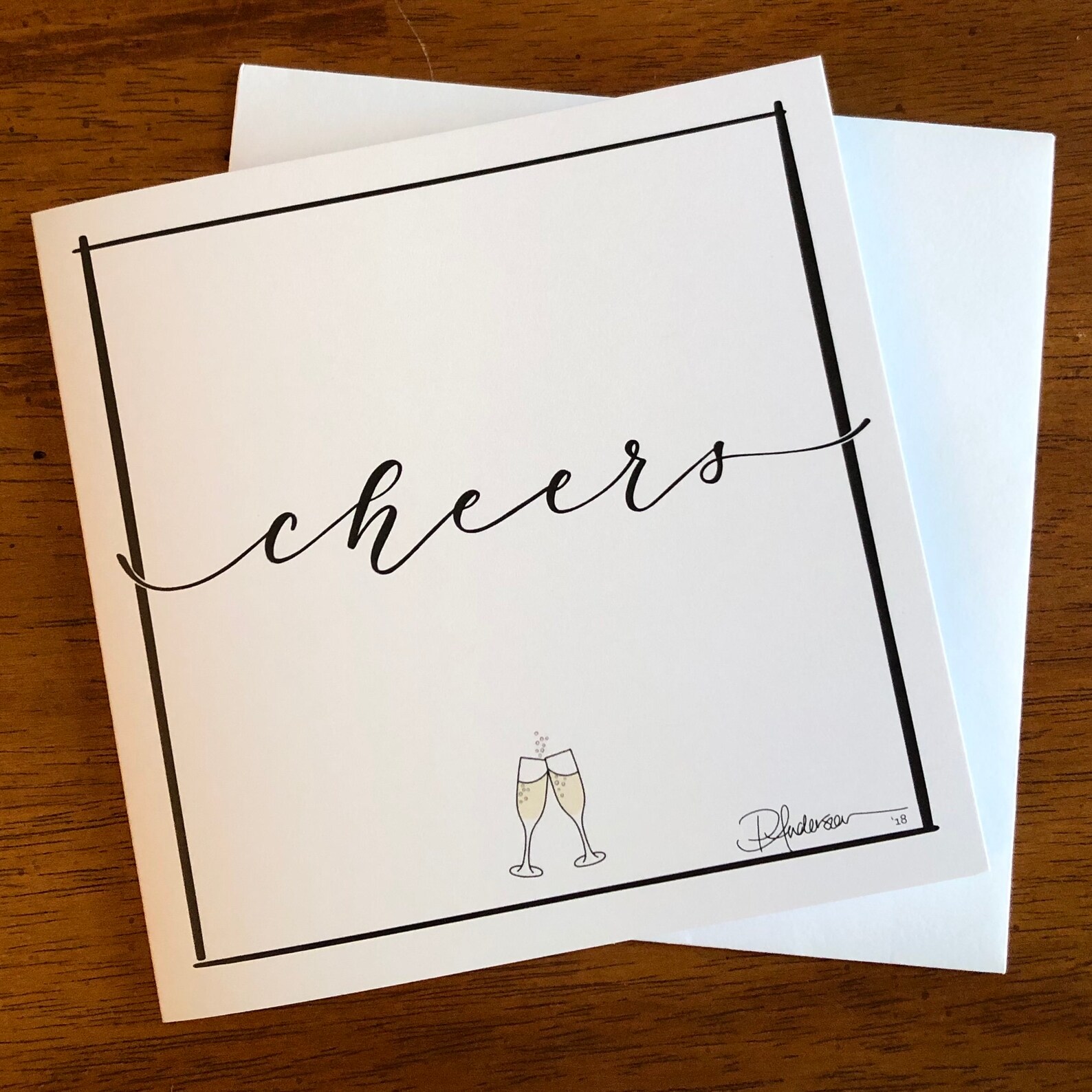 Cheers Greeting Card - 5.25”x5.25” Square - Etsy