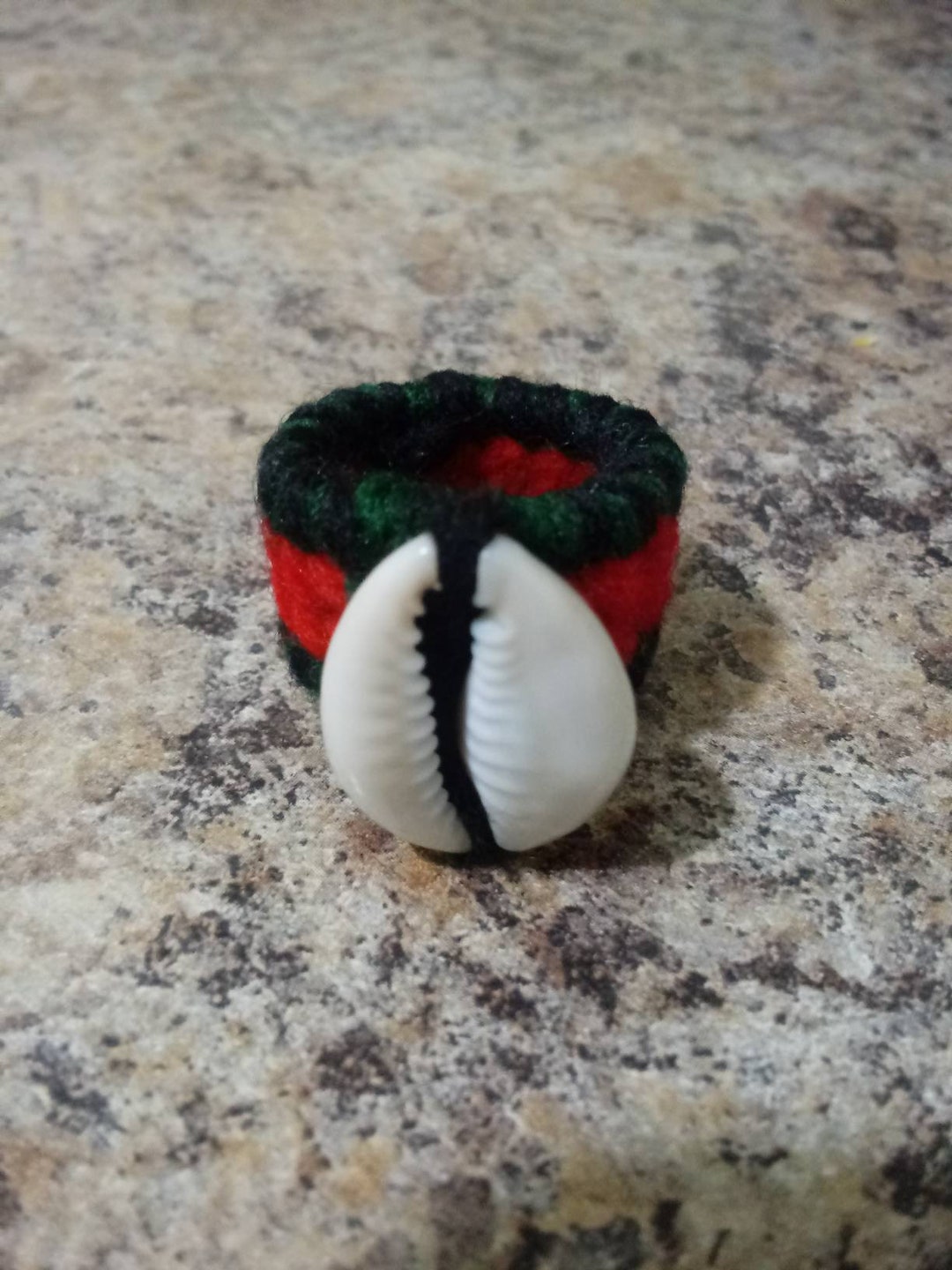 Red Gold Black Seashell Ring - Etsy