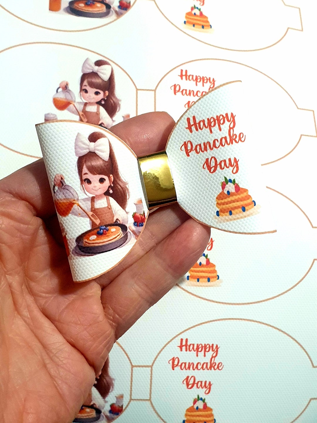 DIY Hairbows Happy Pancake Day Printed Canvas Bow Loops - Etsy