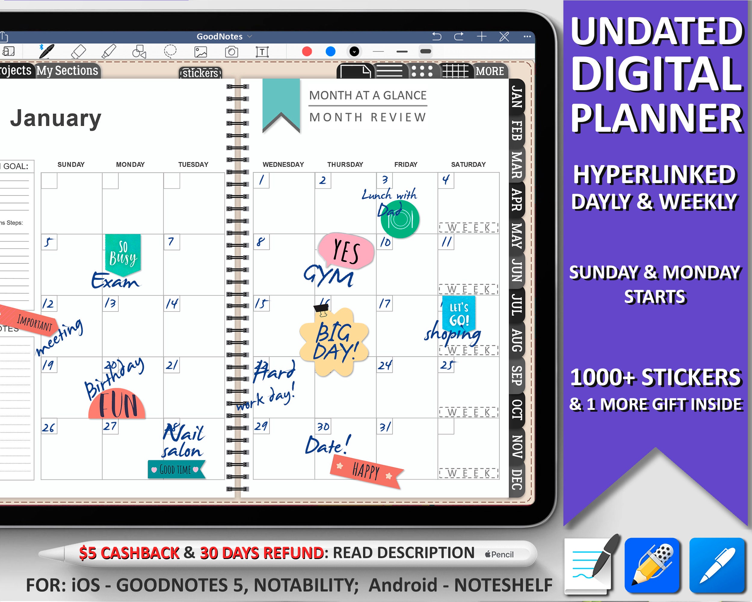 Paper & Party Supplies Calendars & Planners Notability Digital Planner ...