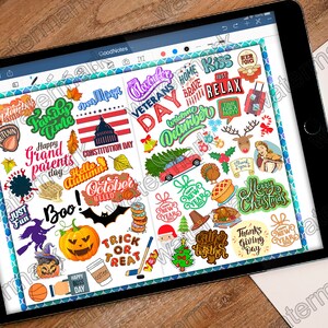 150 Png Digital Planner Stickers Holidays Kit Digital - Etsy