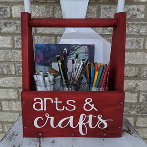 Art Caddy, Art Supply Caddy, Craft Caddy, Hand-painted Art Supply ...