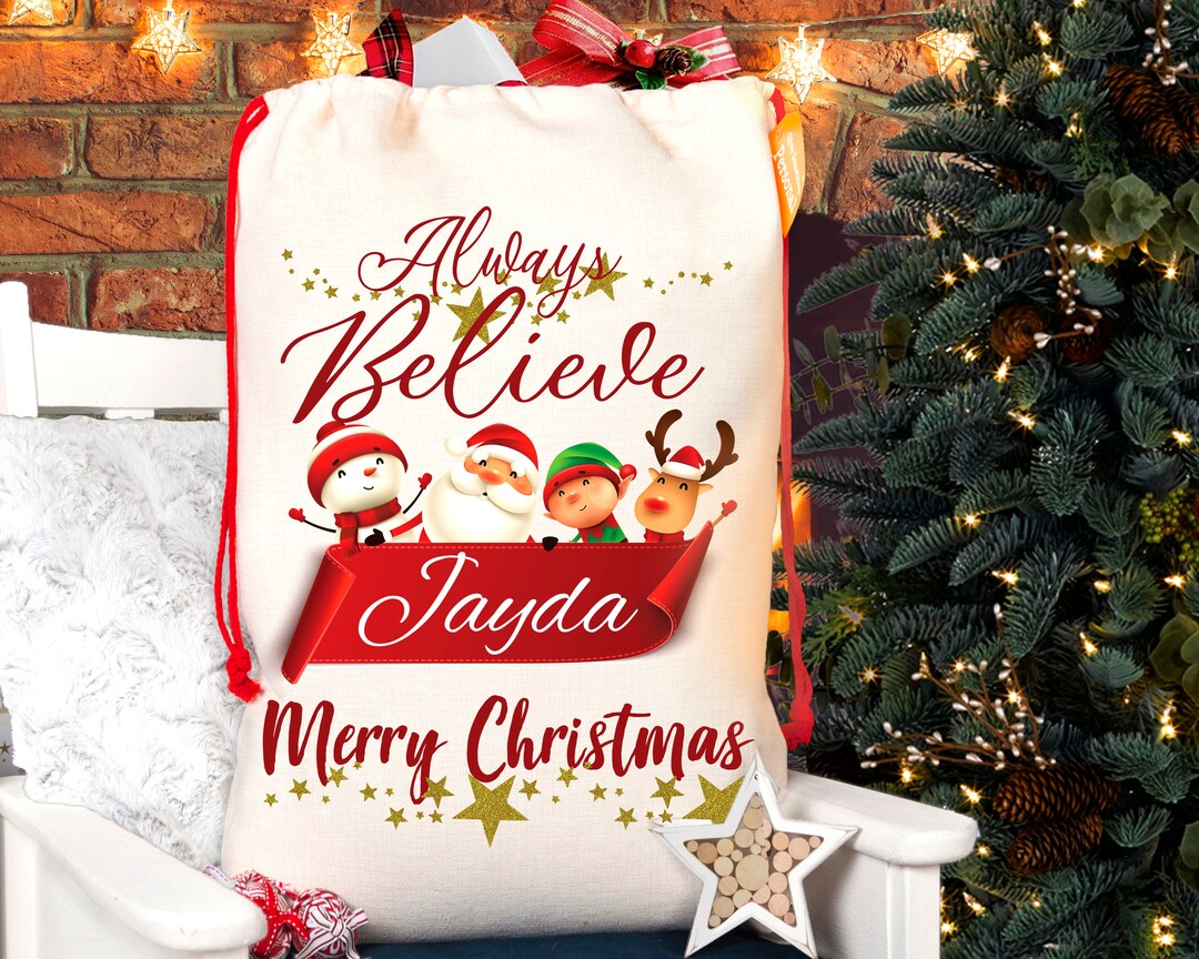 Personalized Linen Santa Sack, Luxury Christmas Gift Bag - Etsy