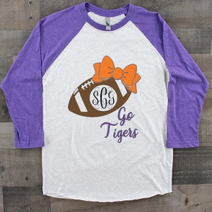 Monogram Football Shirt for Girls Football Fan T-shirt Gameday in the ...