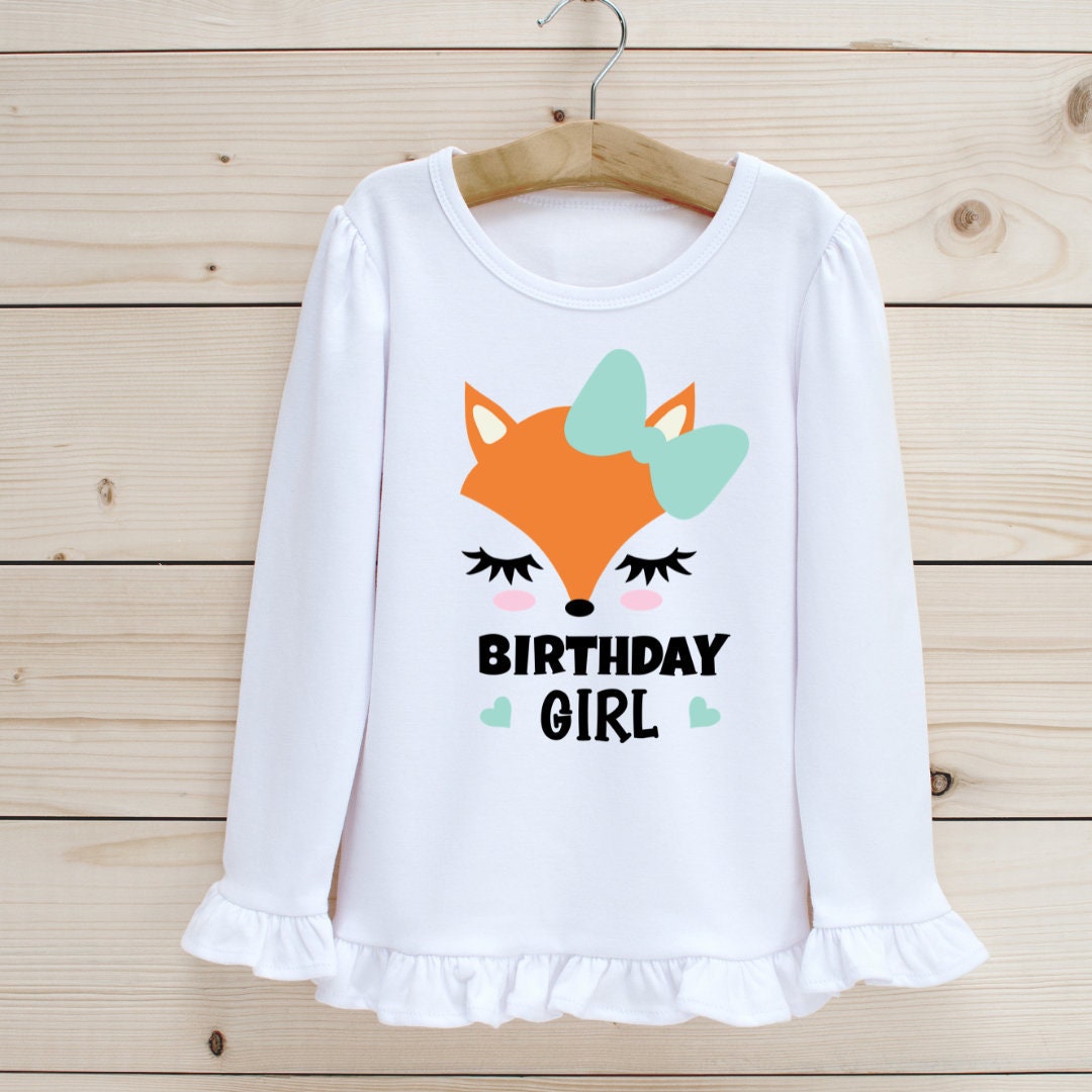 Fox Birthday Shirt Girls Birthday T-shirt Girl Birthday | Etsy
