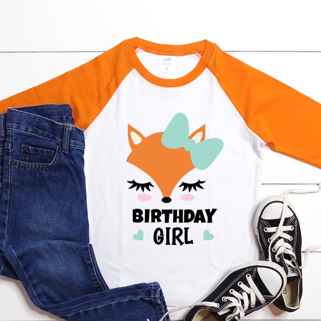 Fox Birthday Shirt Girls Birthday T-shirt Girl Birthday | Etsy