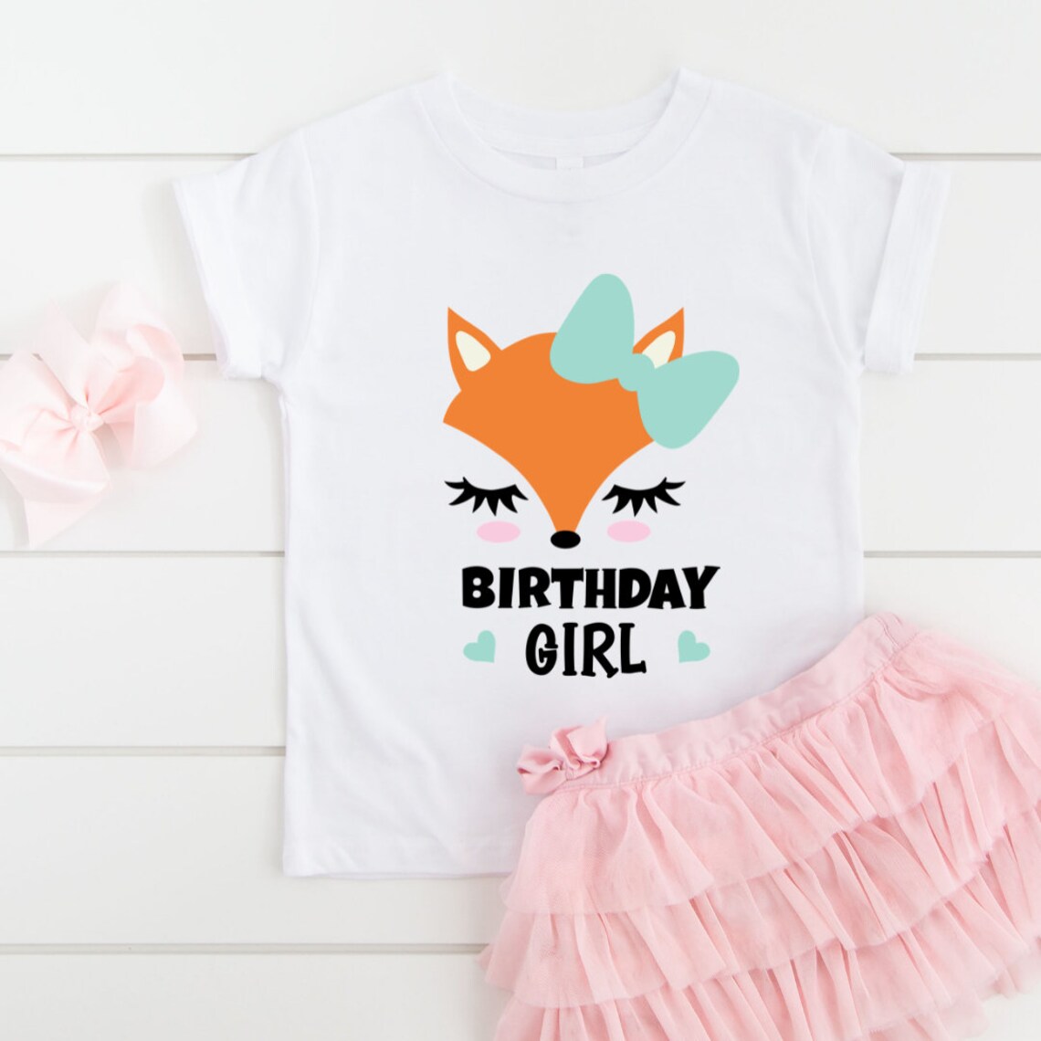 Fox Birthday Shirt Girls Birthday T-shirt Girl Birthday | Etsy