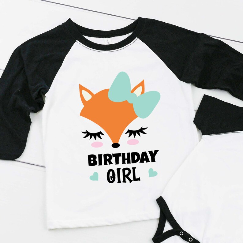 Fox Birthday Shirt Girls Birthday T-shirt Girl Birthday | Etsy