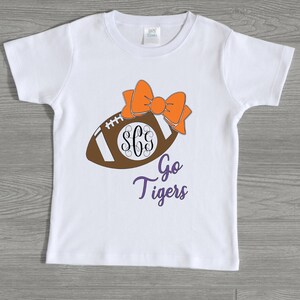 Monogram Football Shirt for Girls Football Fan T-shirt Gameday in the ...