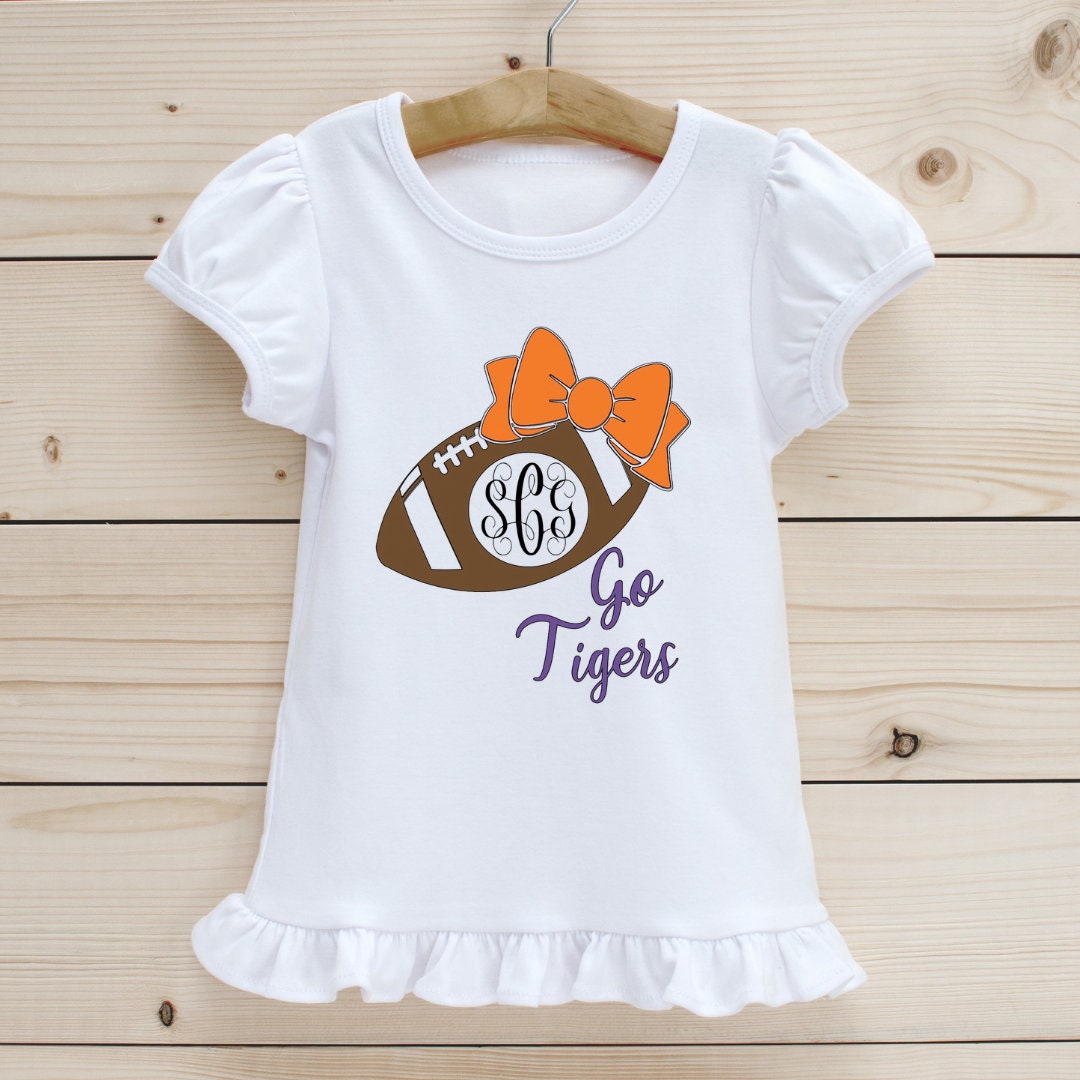 Monogram Football Shirt for Girls Football Fan T-shirt Gameday in the ...