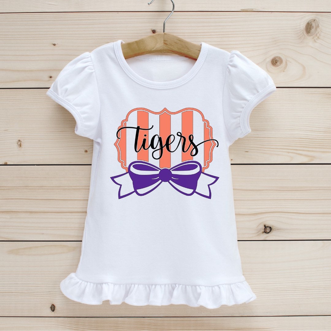 Tigers Bow Shirt for Girls | Kids Clemson Football Shirt | Clemson ...