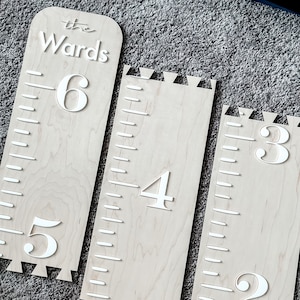 Custom Wood Growth Chart 3D, Family Height Chart Ruler, Playroom Decor ...