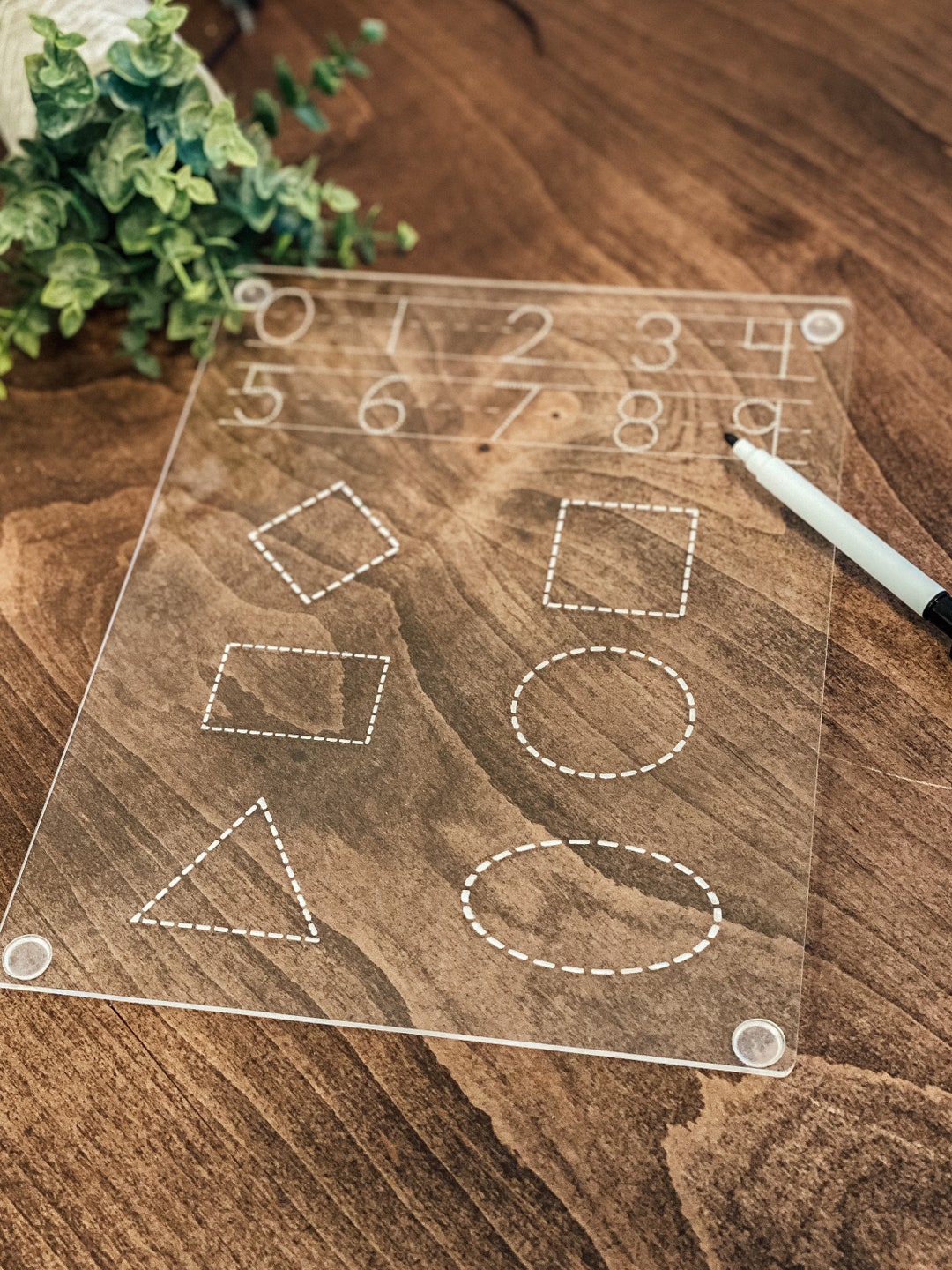 Acrylic Number and Shape Trace Board, Reusable Custom Trace Dry Erase ...
