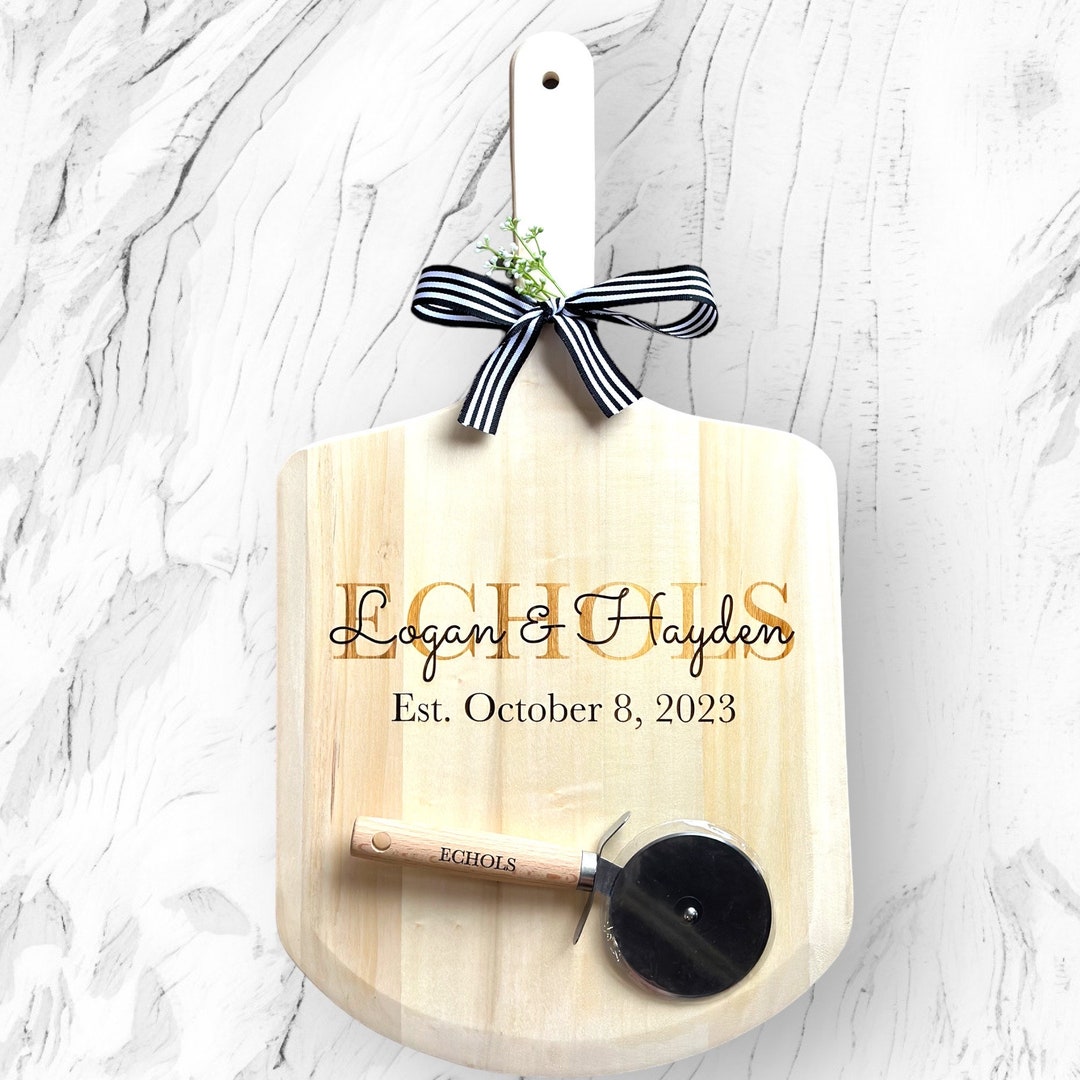 Personalized Pizza Kit, Custom Engraved Pizza Board, Newlywed Gift ...