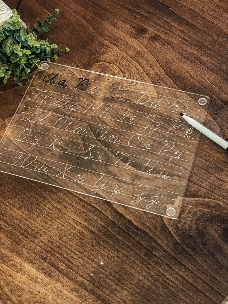 Acrylic Cursive Alphabet Letter Trace Board Reusable Script | Etsy