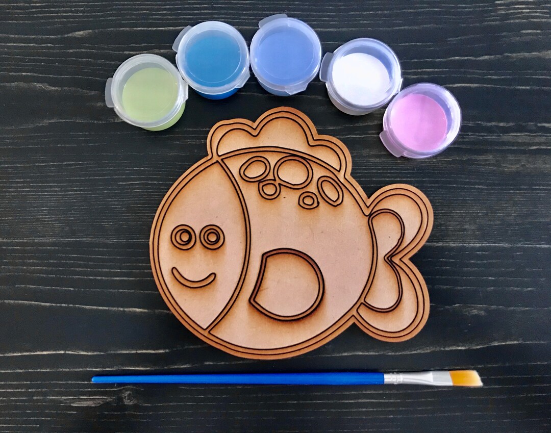 DIY Kids Fish Paint Set, Paint Your Own Fish, Quarantine Project Craft ...