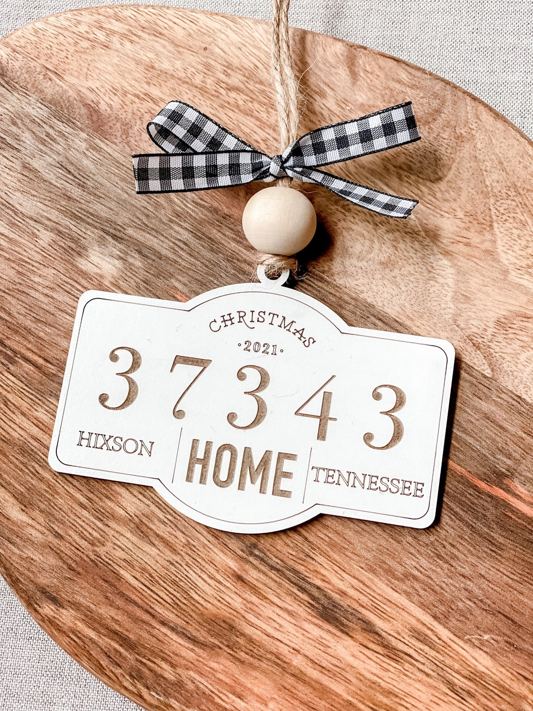 Personalized Zip Code Christmas Ornament, Home Laser Cut Ornament ...