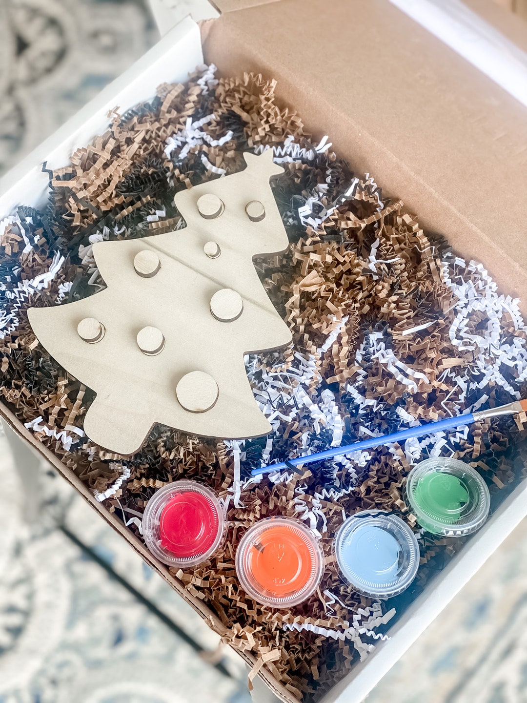 DIY Kids Christmas Tree Paint Set, Paint Your Own Winter Tree, Craft ...