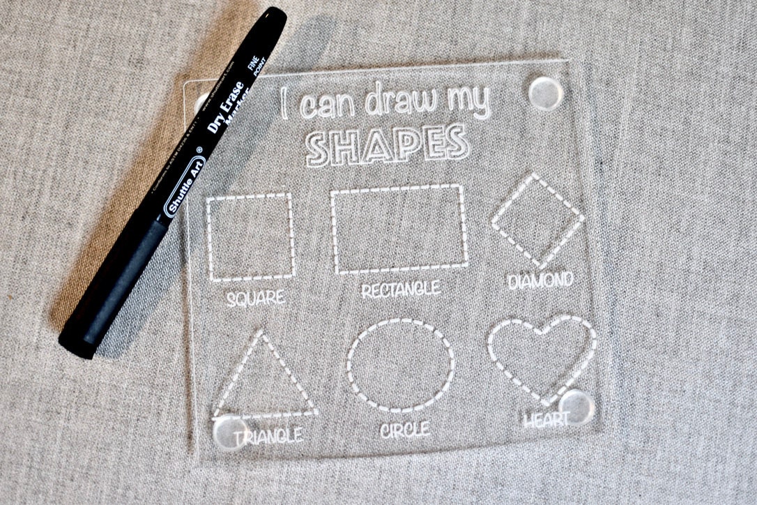 Shape Tracing Acrylic Reusable Shape Trace Dry Erase Board - Etsy
