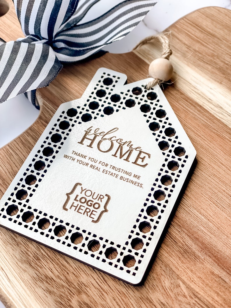 Personalized Welcome Home Gift Tag, Real Estate Logo Tag, Closing Gift ...