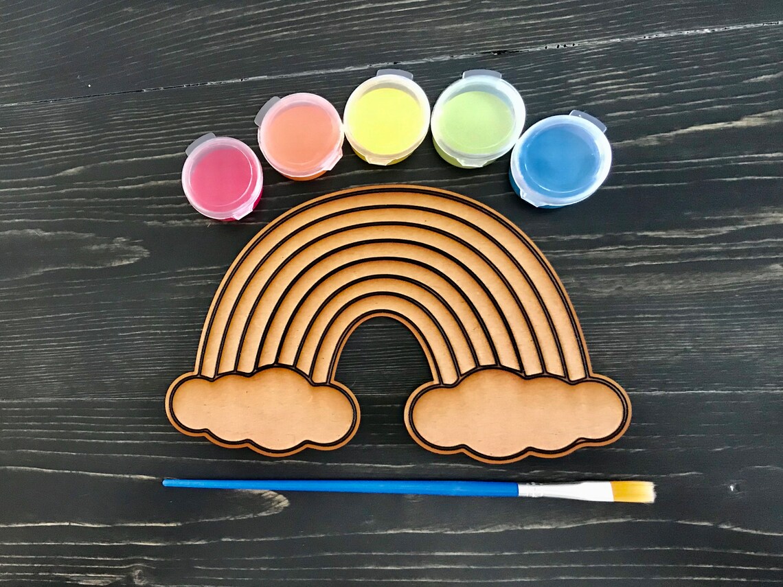 DIY Kids Rainbow Paint Set Paint Your Own Rainbow Quarantine | Etsy