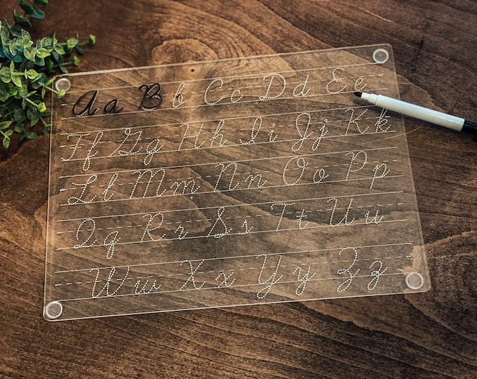 Cursive Alphabet Tracing Board - Wooden Alphabet Board - Wooden Tracing ...