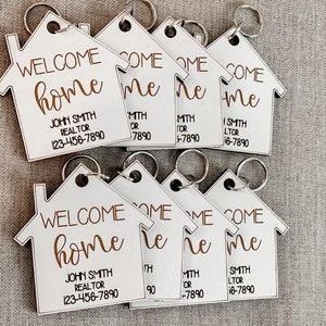 Personalized Welcome Home Keychain, Custom Real Estate Keychain ...