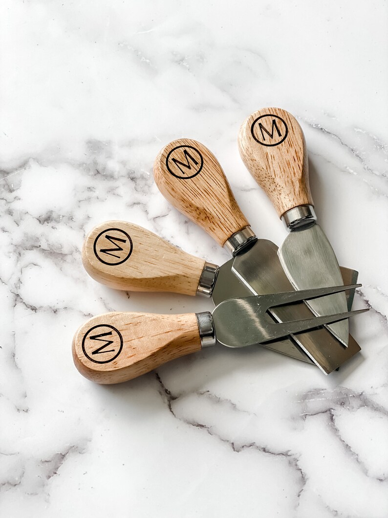 Personalized Cheese Knives, Initial Charcuterie Knives, Laser Engraved ...