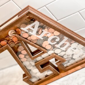 Personalized Name Letter Bank, Custom Name Piggy Bank for Kids, Wood ...