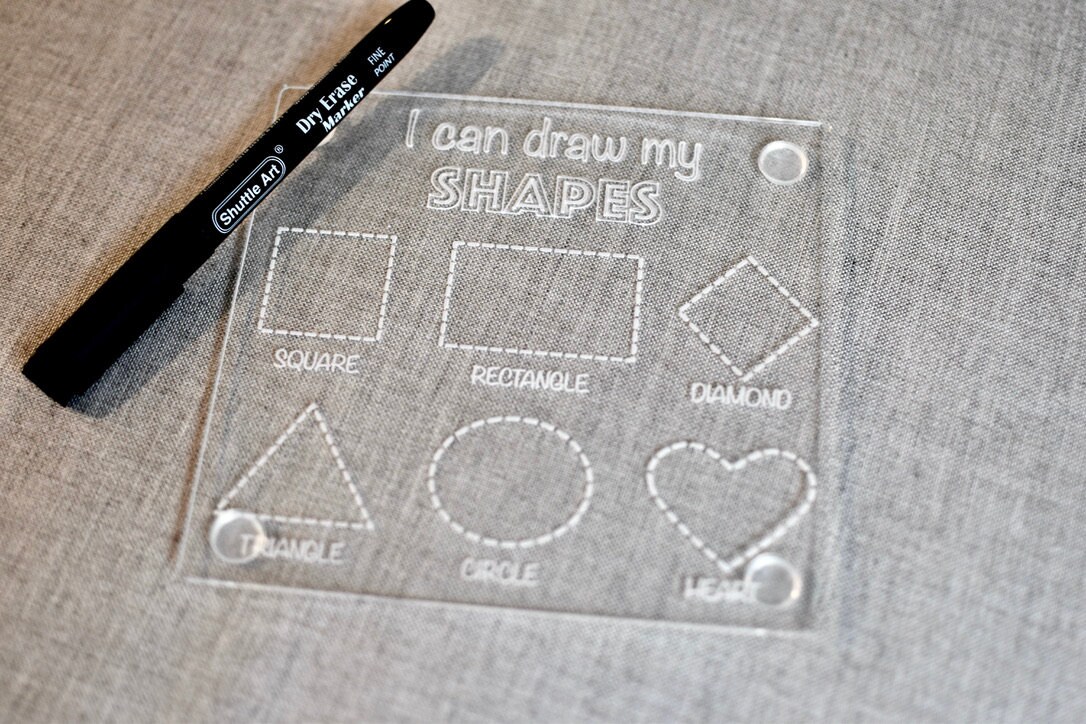 Shape Tracing Acrylic Reusable Shape Trace Dry Erase Board - Etsy