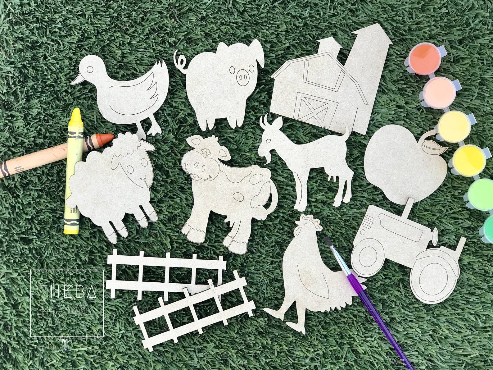 DIY Farm Craft Set Paint Your Own Farm Barn Set Cut-outs DIY - Etsy