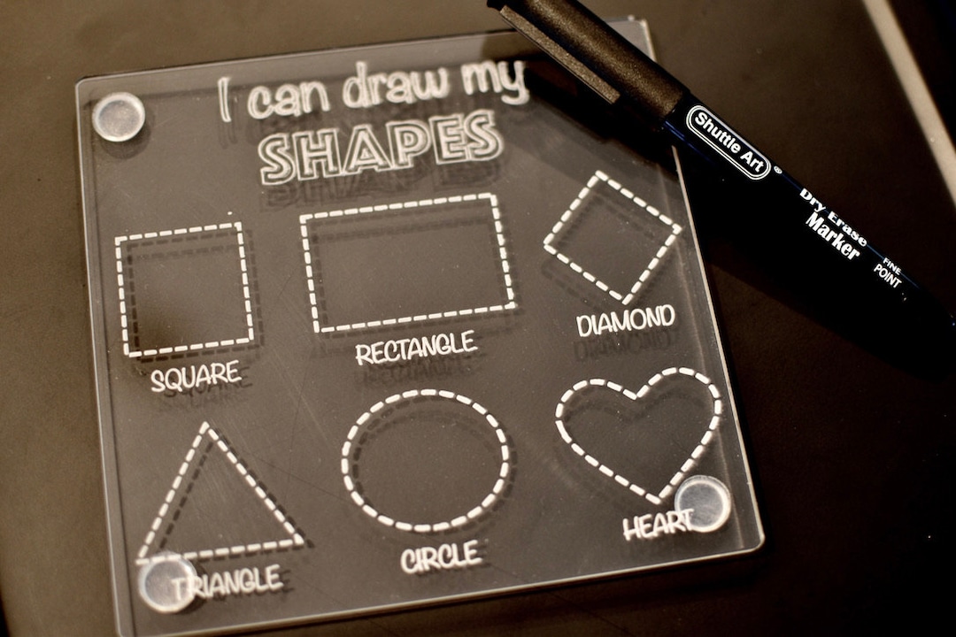 Shape Tracing Acrylic, Reusable Shape Trace Dry Erase Board, Draw ...