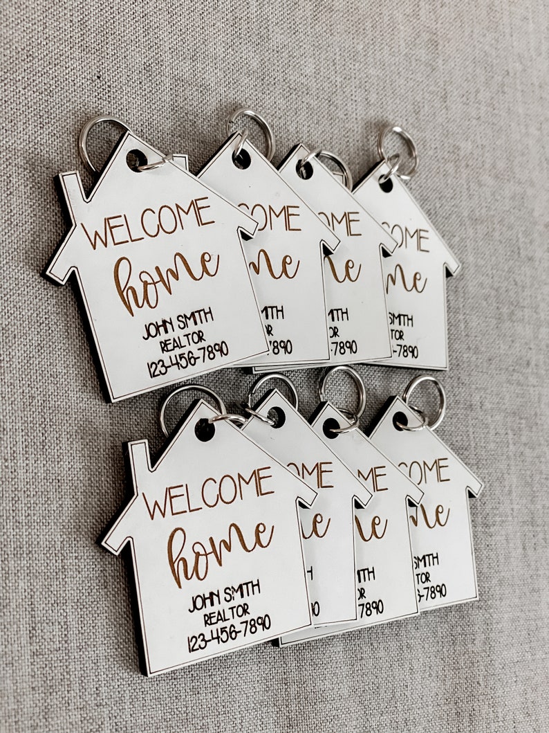 Personalized Welcome Home Keychain, Custom Real Estate Keychain ...