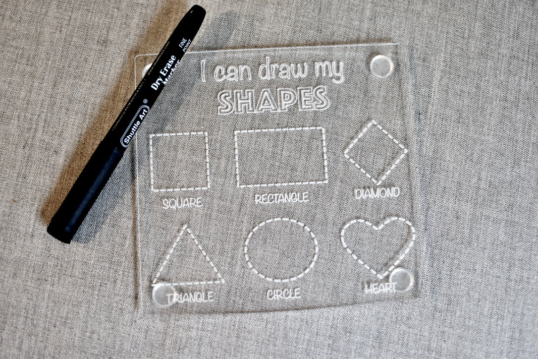 Shape Tracing Acrylic Reusable Shape Trace Dry Erase Board - Etsy