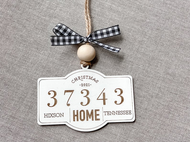 Personalized Zip Code Christmas Ornament, Home Laser Cut Ornament ...
