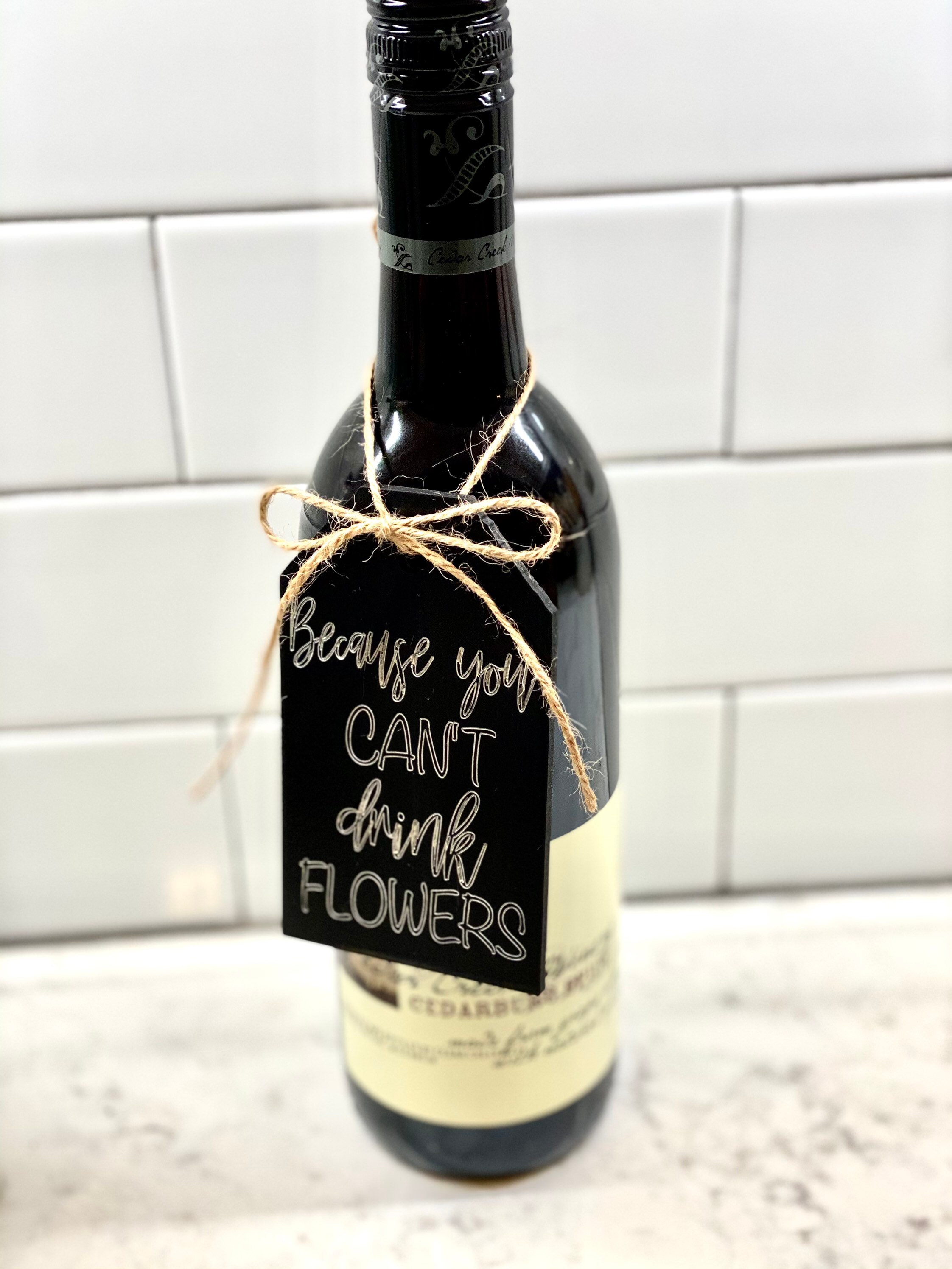 Personalized Wine Bottle Tag Because You Can't Drink - Etsy